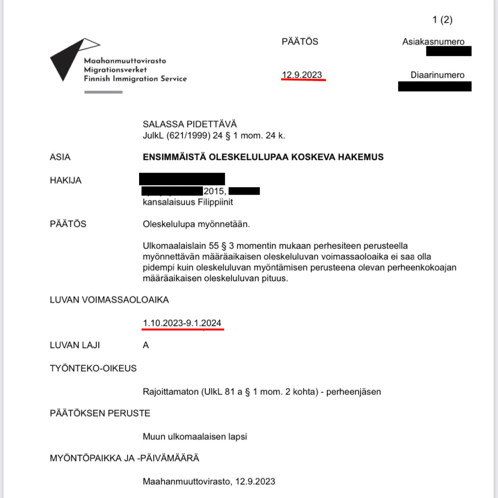 A new residence permit issued on the basis of family ties! - Appeals ...